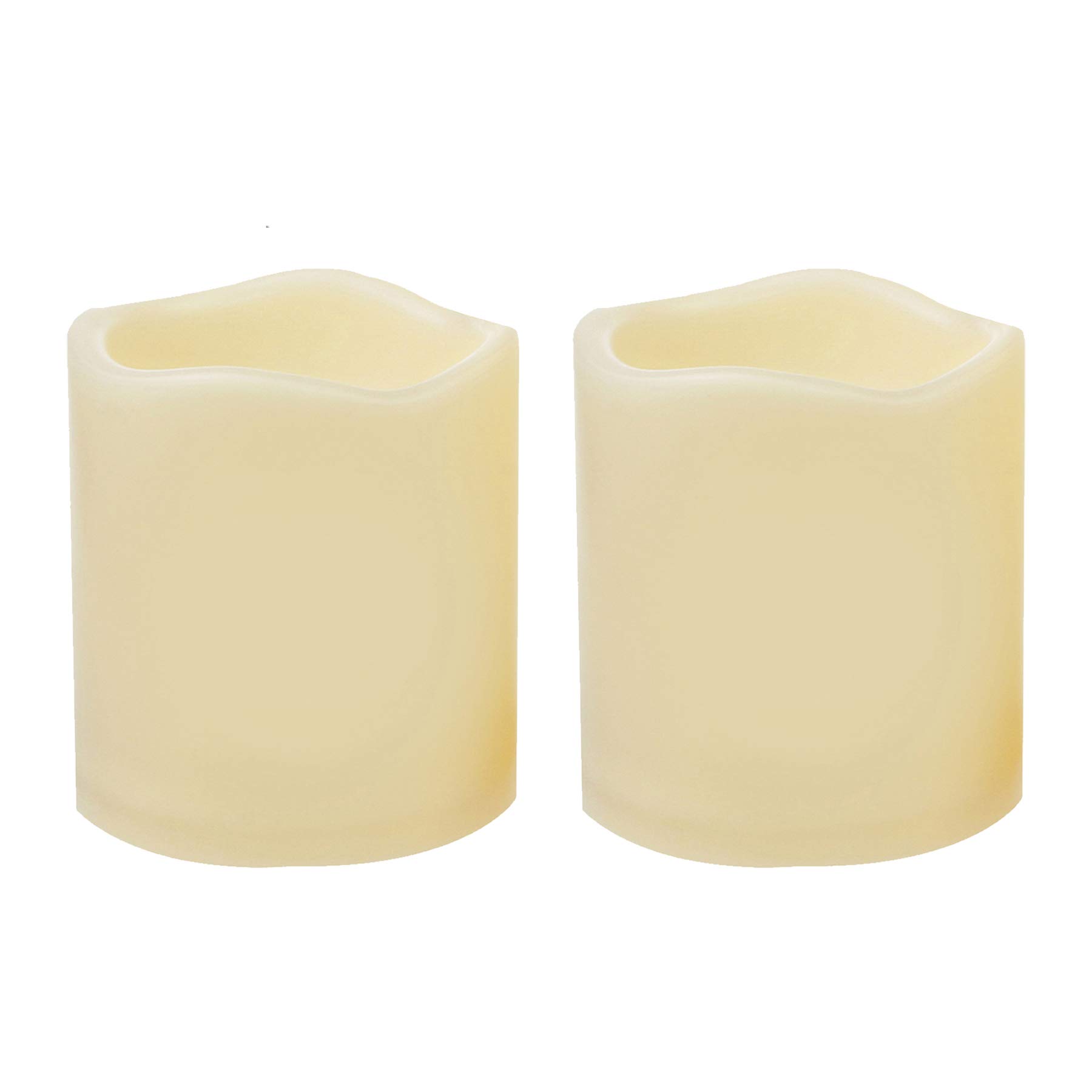 4 Pack LED Flameless Pillar Candles Waterproof Outdoor Battery Operated Candle Set with Cycling 24 Hours Timer Function for Lantern Home Garden Wedding Party Christmas Halloween Decoration 3x3 inches