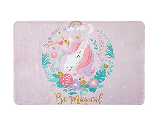 Heritage Kids Royal Plush Area Rug with Anti Skid Back, Unicorn, 30"x46", Multi