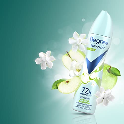 Degree Antiperspirant Spray Deodorant for Women Apple & Gardenia 72-Hour Protection, 3.8 Ounce (Pack of 3)