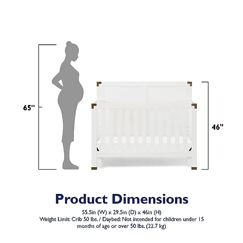 Baby Relax Miles 5-in-1 Convertible Crib, Nursery Furniture, Classic White