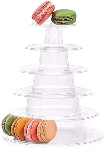 Candora 6-layer Round Macaron Tower Cake Stand Macaron Display Rack for Wedding Birthday Dessert Stand Cake Plate