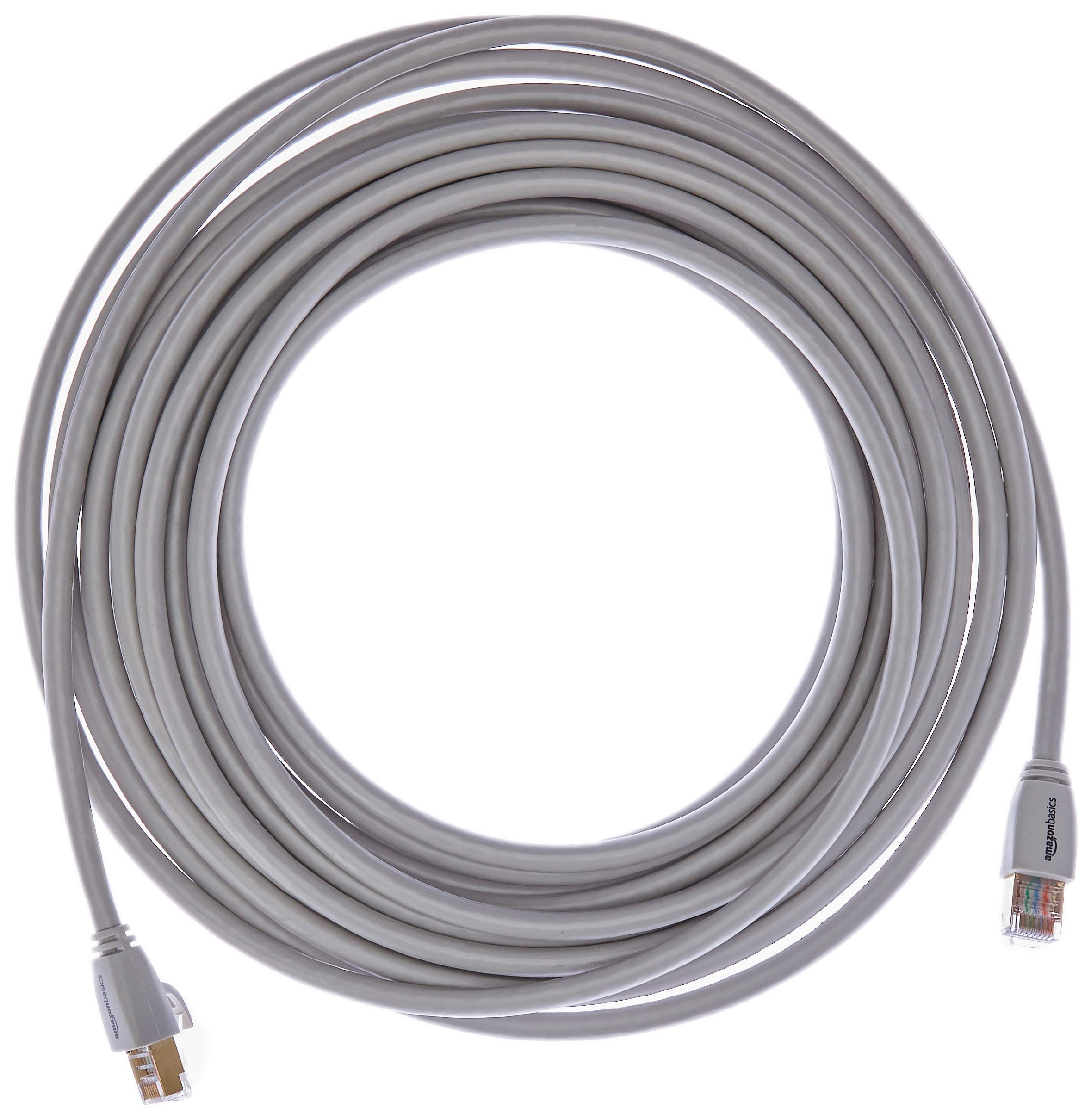 Amazon Basics RJ45 Cat7 Network Ethernet Patch Cable - 25 Feet, Light Gray