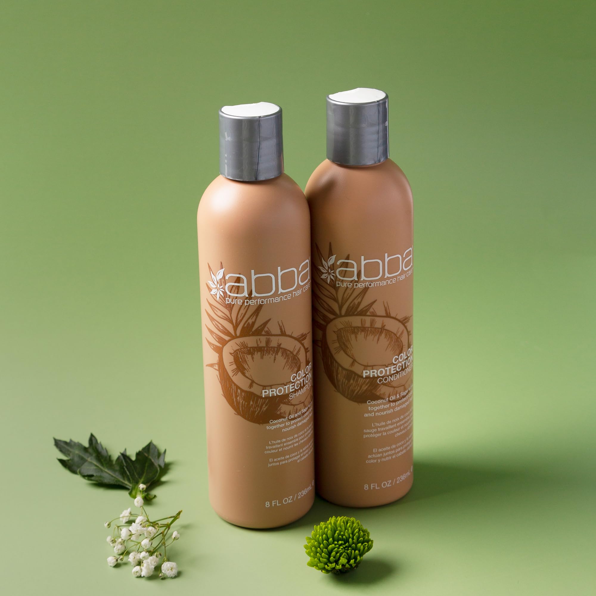 ABBA Color Protection Conditioner, Coconut Oil & Sage, 8 Fl Oz (Pack of 1)