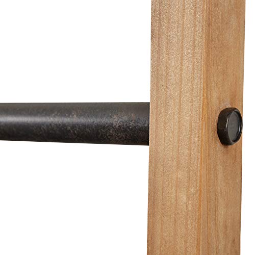 Amazon Brand – Rivet Contemporary Fir Decorative Blanket Ladder with Iron Rungs - 71.65" Height, Black and Natural Wood