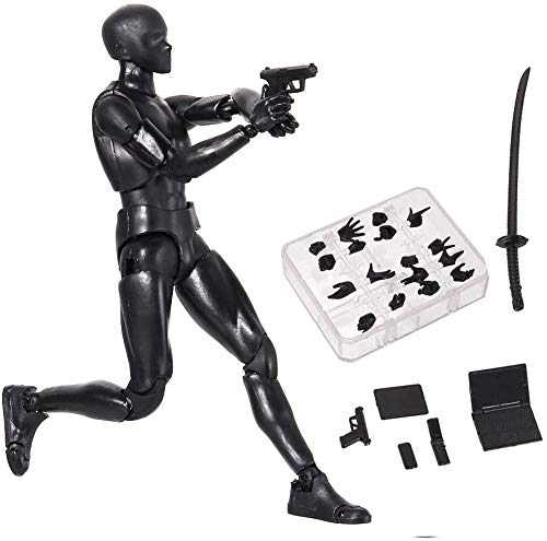 ABROBROKI Black Action Figures Body-Kun DX & Body-Chan DX PVC Figure Model Drawing for S H Figuarts with Box for Artists (Male)
