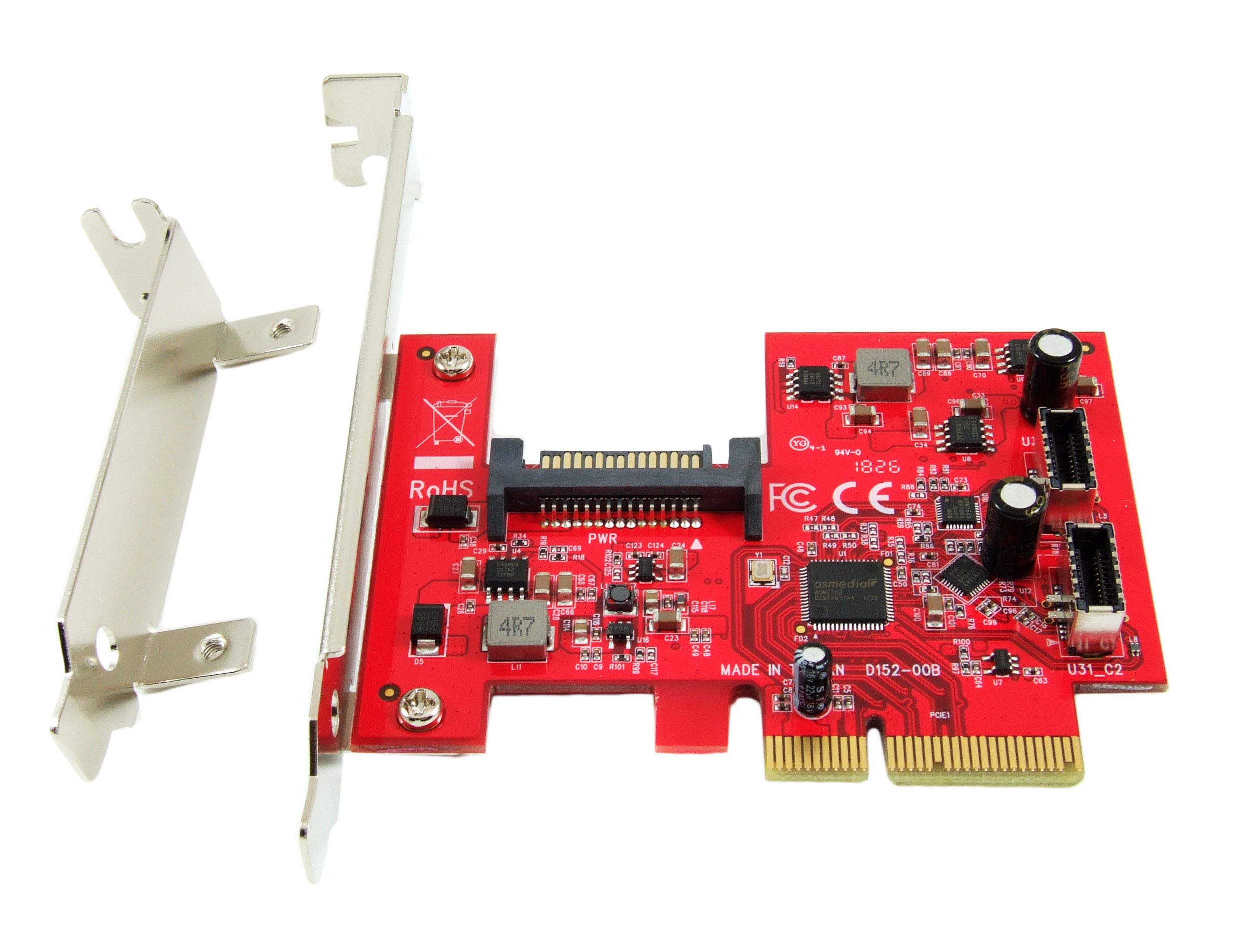 Ableconn PEX-UB152 USB 3.2 Gen 2 (10 Gbps) 2-Port Type-C Internal 20Pin Key-A Header PCI Express (PCIe) x4 Host Adapter Card (ASMedia ASM2142 Chipset)