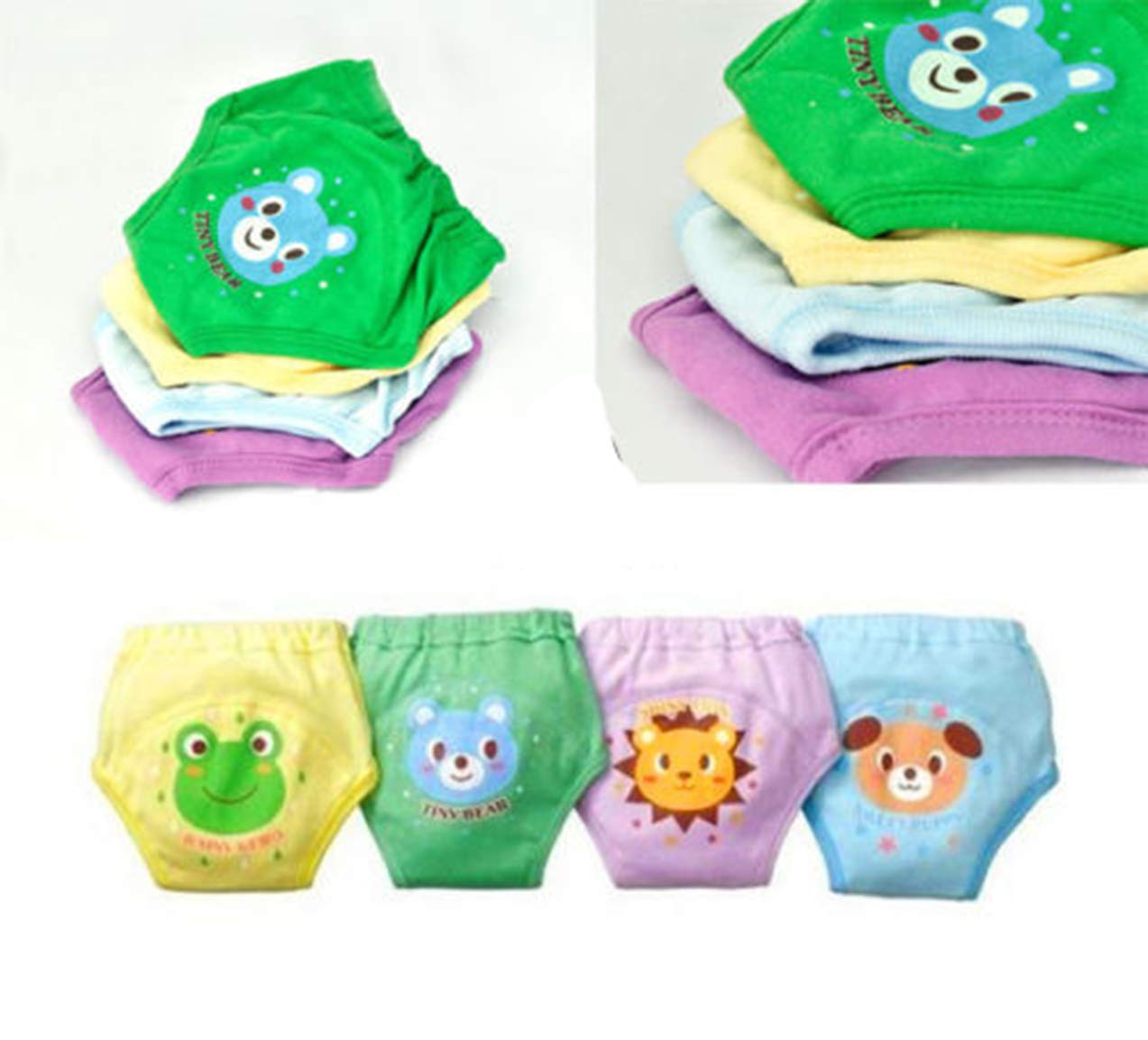 4 X Baby Toddler Girls Cute 4 Layers Waterproof Potty Training Pants Reusable 4Pcs Set (5T, Multi)