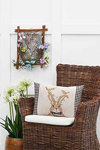 C&F Home Bunny Birds Lumber Pillow Tan 13" X 18" Spring Soft Woven Pillow with Filling for Couch Sofa Bed Chair Cotton 13 x 18 Tan