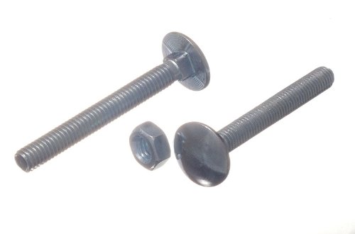 4 x Coach Carriage Cup Square Bolts M8 X 180MM with Nuts BZP Steel