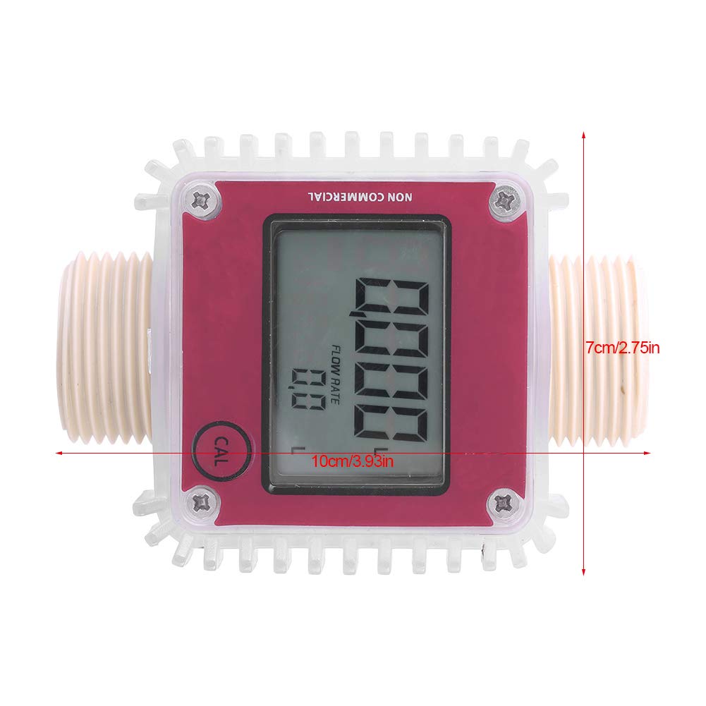 1pc K24 Turbine Fuel Meter Gauge for Chemicals Liquid Water, LCD Display
