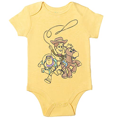 Disney Pixar Toy Story Baby Boys 5 Piece Bodysuit Pants Set Yellow/Grey/Oatmeal 24 Months
