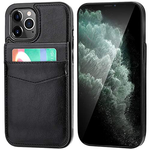 KIHUWEY Compatible with iPhone 12 Pro Max Case Wallet with Credit Card Holder, Premium Leather Magnetic Clasp Kickstand Heavy Duty Protective Cover for iPhone 12 Pro Max 6.7 Inch(Black)