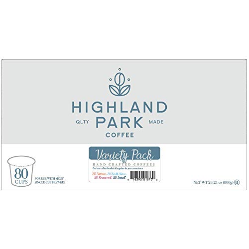 Highland Park Coffee Single Serve Coffee Pods Compatible with Keurig K Cup Brewers, Flavored, Variety, 80 Count