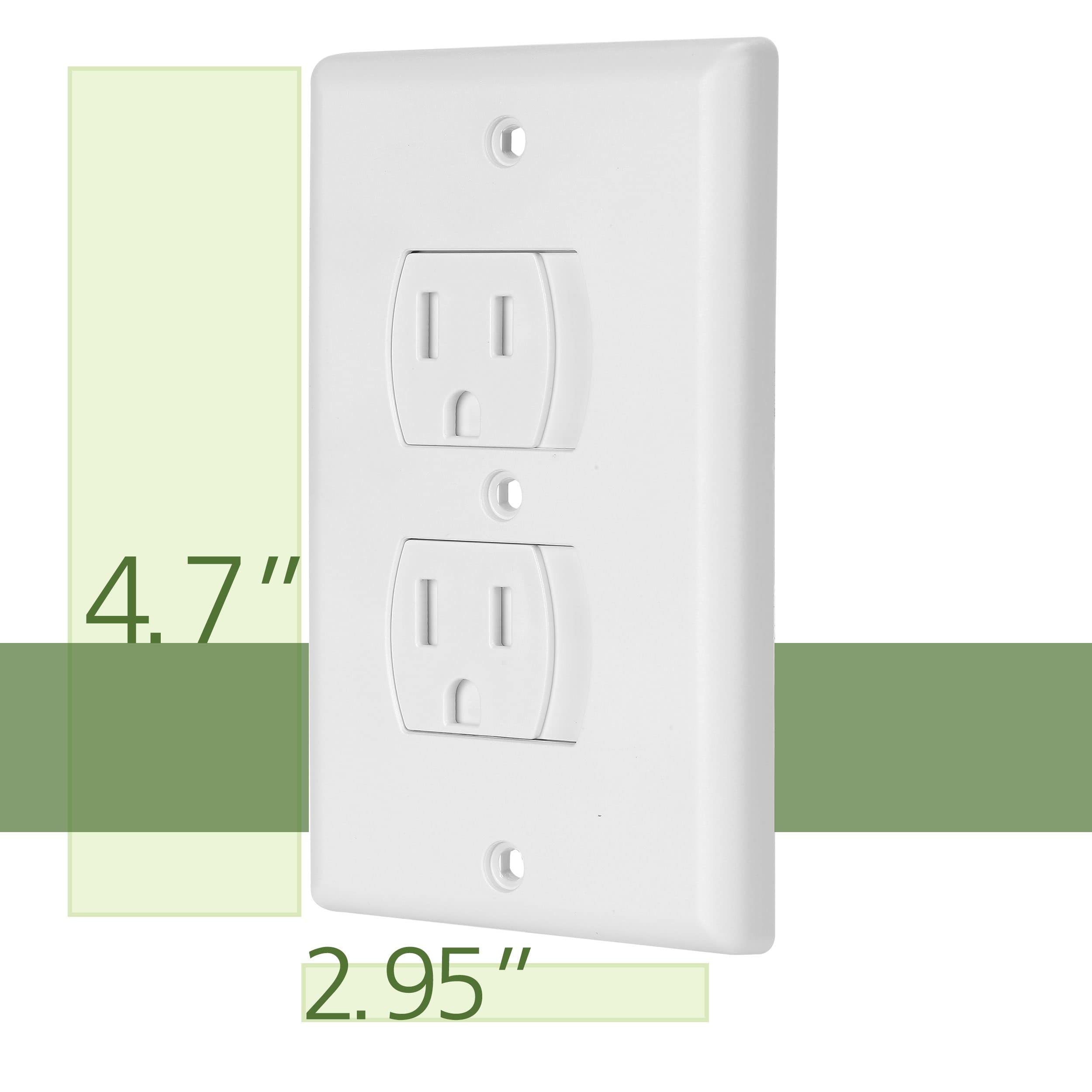 Bates- Self Closing Outlet Covers, 2 Pack, Sliding Outlet Covers, Outlet Cover, Outlet Covers Baby Proofing, Baby Outlet Cover, Baby Proofing Outlet Cover, Plug Covers for Electrical Outlets