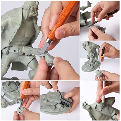 HIJIRH 165 Pcs Pro Grade 3D Printing Tool Kits 3D Printer Tool Kits,Diverse 3D Print Cleaning Kit & Electric Polishing Machine,Including Tool Box,for Remove/Trim and Finish 3D Print (Multi-Purpose)