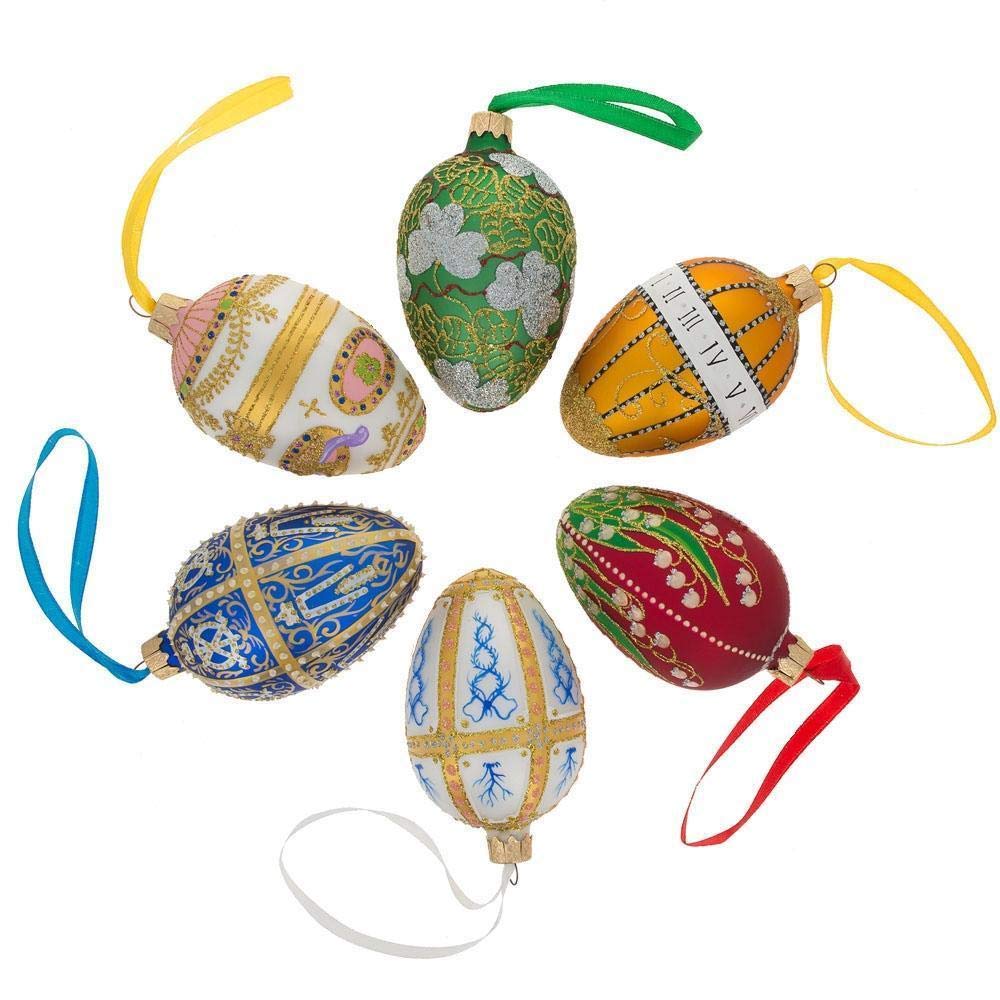 1891 Memory of Azov Royal Glass Egg Ornament 4 Inches