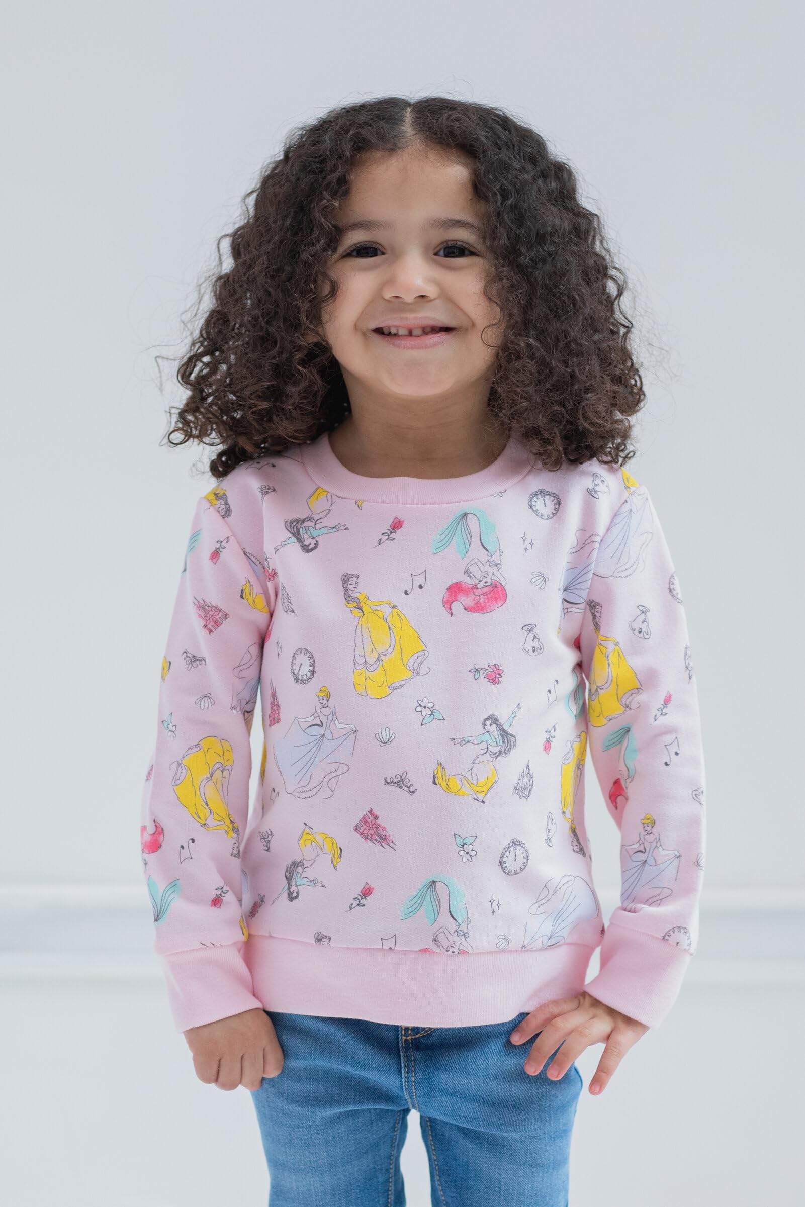 Disney Princess Mulan Cinderella Belle Infant Baby Girls Sweatshirt Mulan, Cinderella, Belle, Ariel 18 Months
