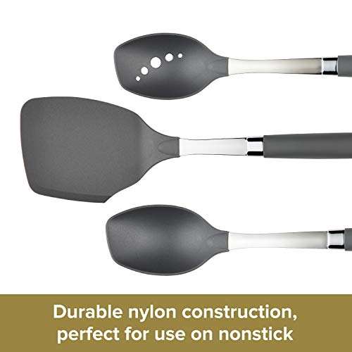 Anolon SureGrip Stainless Steel Meat Fork/Kitchen Tool, 13.25 Inch, Gray,46288