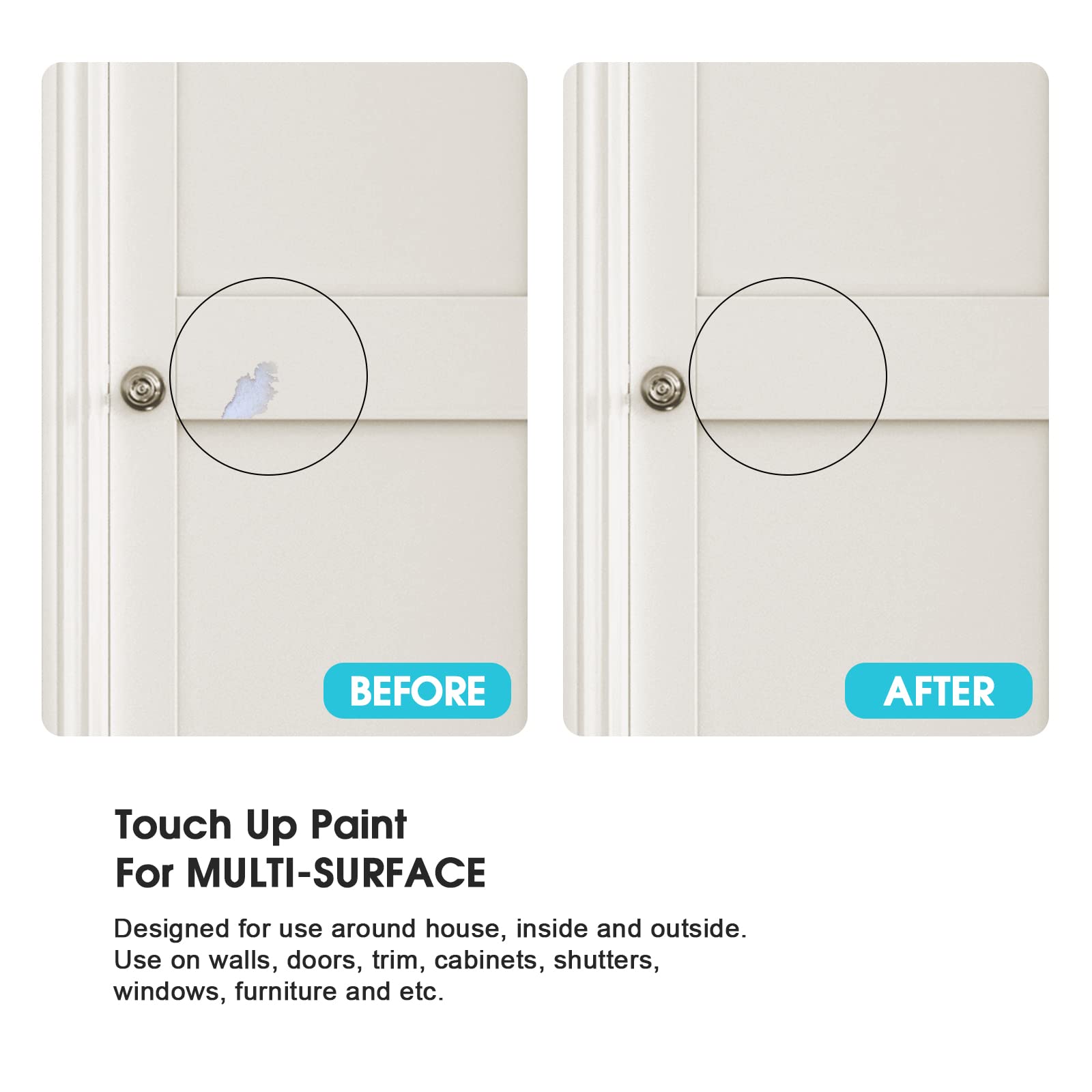 NADAMOO Beige Multi Surface Touch Up Paint, Interior and Exterior House Appliance Paint for Cabinet, Wall, Door, Furniture, Windows, Shutter and Trim