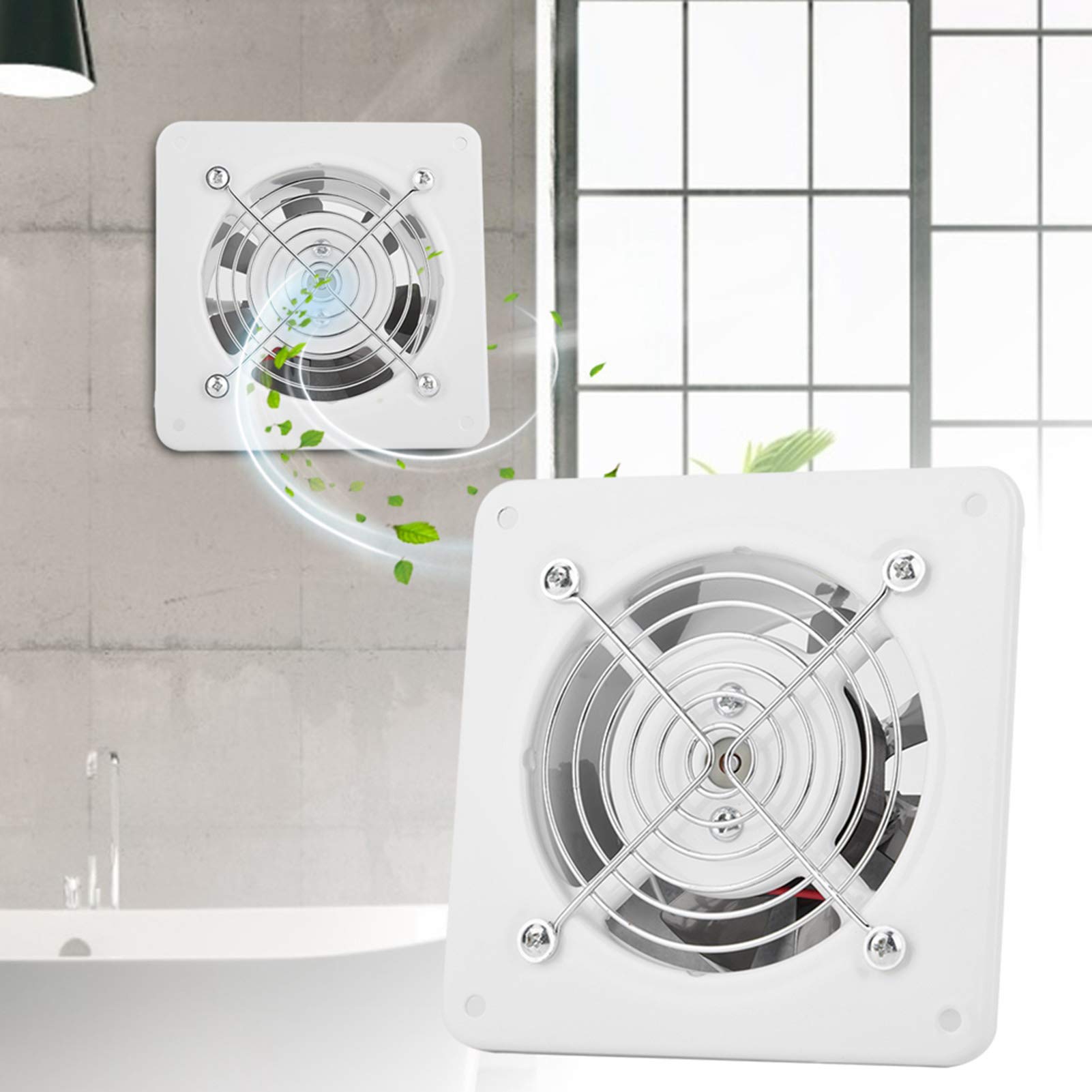 4-Inch 25W Silent Exhaust Fan, Kitchen and Bathroom Exhaust Fan, Window Type Ventilation Fan, Low Noise Air Vent Ventilation