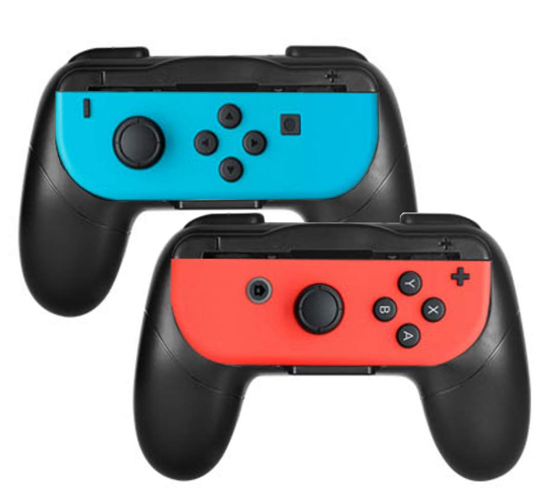 Accessories Kit for Nintendo Switch Games Starter, 2x Steering Wheel, 2x Grip Kit, 1x Travel Carry Case(5 in 1 Black)