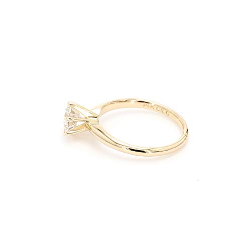 14k Yellow Gold Lab-Grown Diamond Solitaire Wedding Engagement Ring (1/2 cttw, I-J Color, VS2-SI1 Clarity) Size 7
