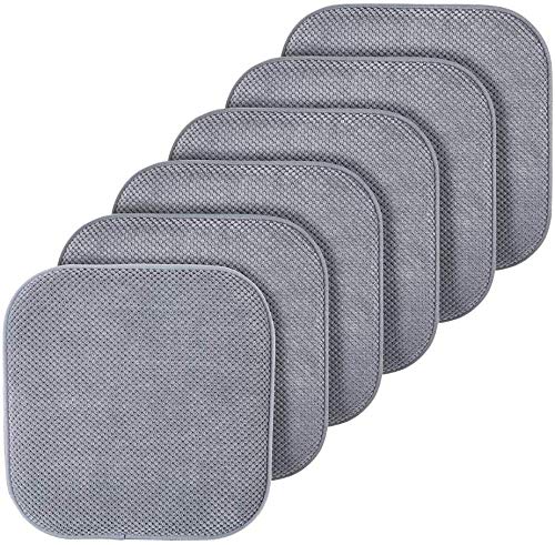 GoodGram Honeycomb Premium Comfort Memory Foam Chair Pads/Cushions-Assorted Colors (Light Gray/Silver), 6