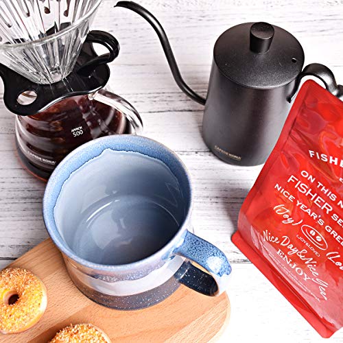 Bosmarlin Large Ceramic Coffee Mug, Big Tea Cup for Office and Home, 21 Oz, Dishwasher and Microwave Safe, 1 PCS… (Blue)