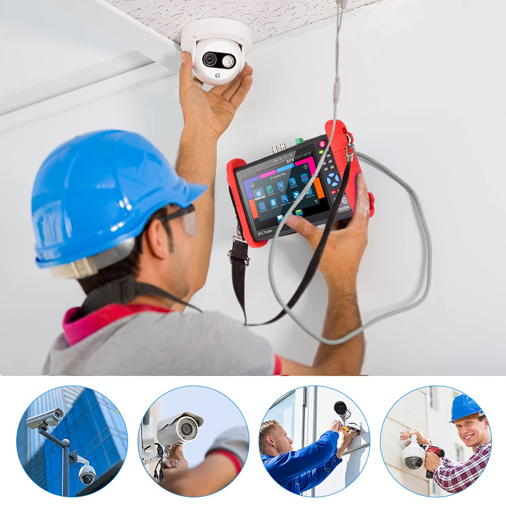 ELECTOP Upgraded 7 inch IPS Touch Screen IP Camera Tester, Support AHD, TVI, CVI & CVBS CCTV Tester Security Analog Tester with PTZ/POE/WIFI/4K H.265/HDMI in&Out/RJ45 TDR/Firmware