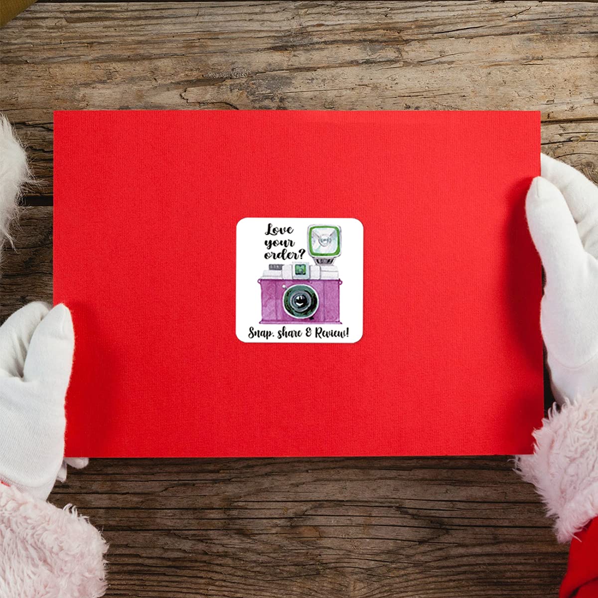 Muminglong 1.5 Inch Retro Camera Love Your Order Snap Share & Review Sticker,Thank You Sticker,Small Shop Sticker, Small Business, Handmade Sticker,Packaging Sticker, 500 PCS