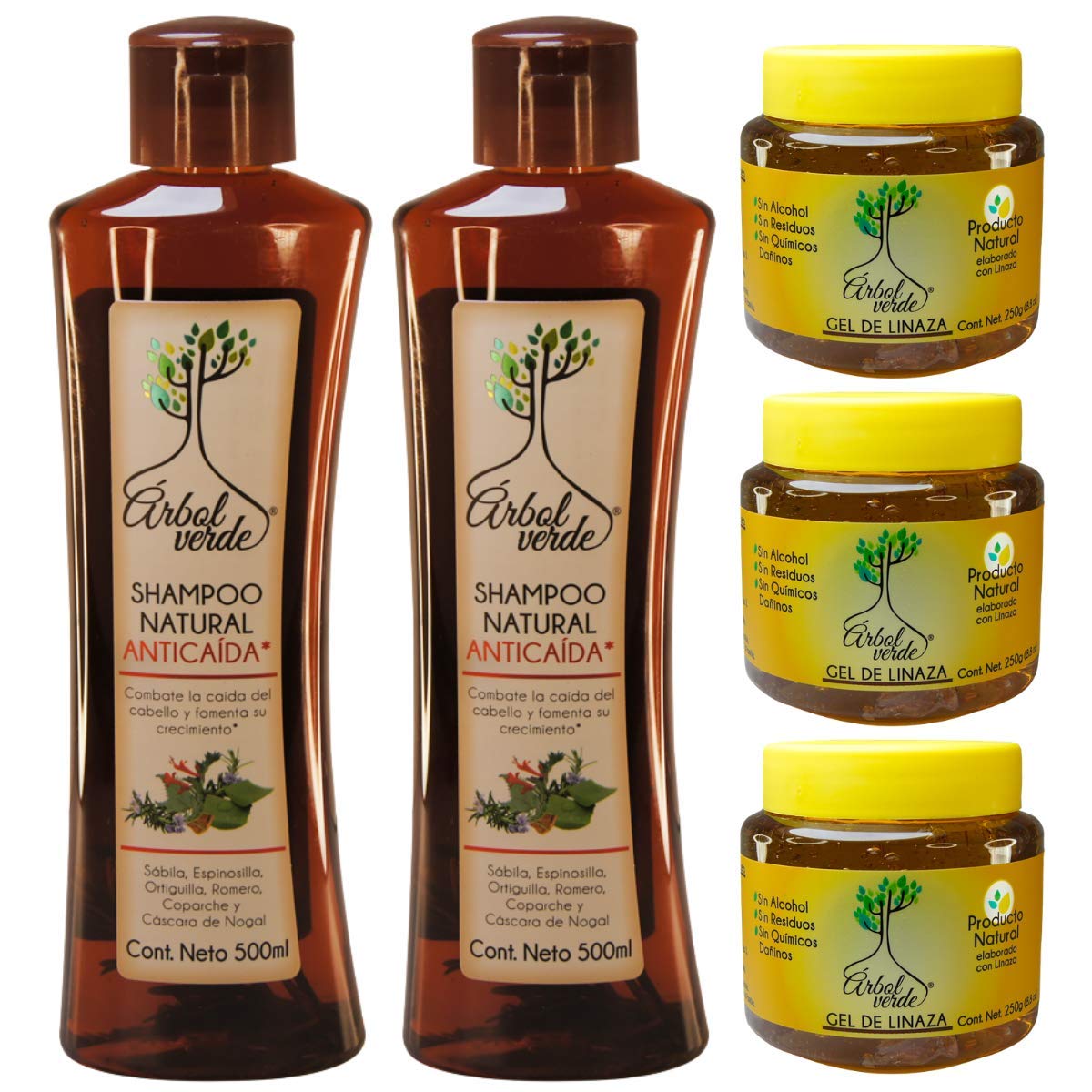 Kit 2 Anti-Fall Shampoo 500 ml and 3 Linseed Gel 250 g