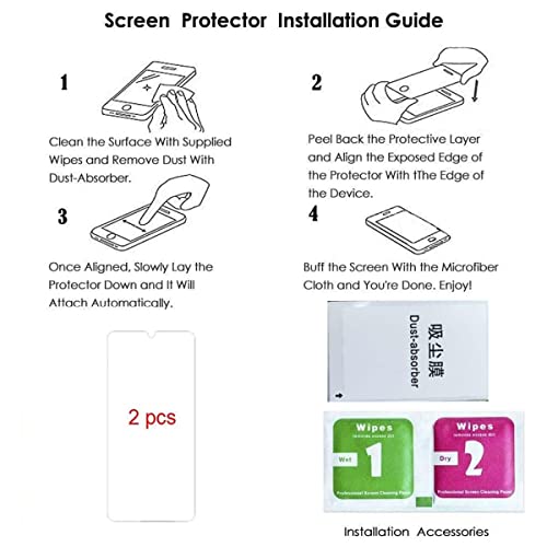 Ansxder Ultra-Thin Slim Fit TPU Case for Blu View 3 B140dl Phone + 2 Pack Tempered Glass Screen Protector