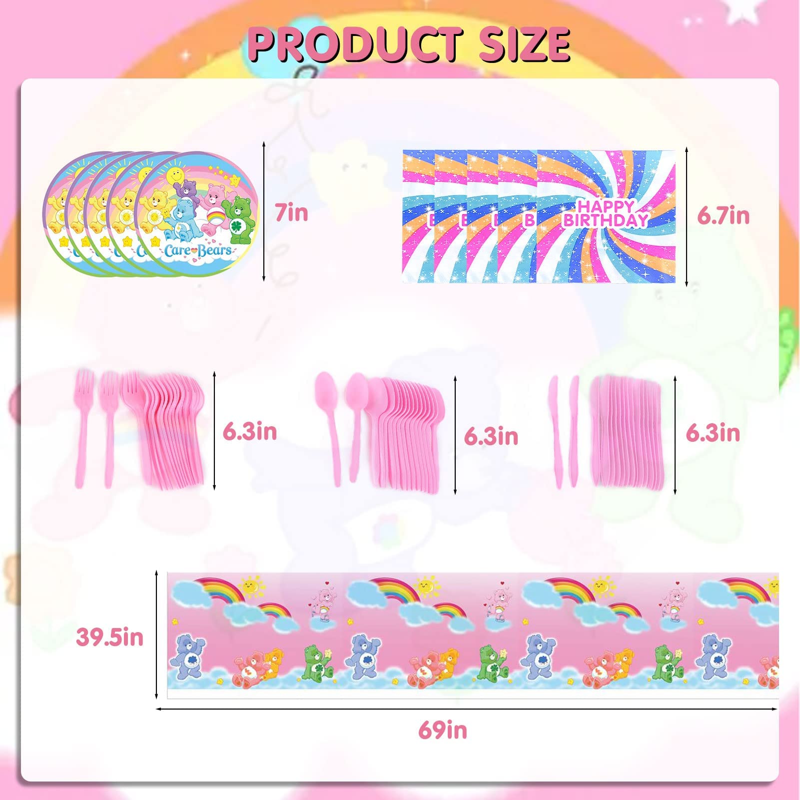 157 Pcs Bears Party Decorations, for 10 Guests Includes Hanging Swirls,Birthday Banner, Cake Topper, Cupcake Topper, Sticker, Latex Balloon, Tablecloth, Dinner Plate, Tableware