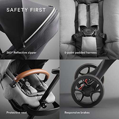 Stokke Xplory X, Signature - Luxury Stroller - Adjustable for Both Baby & Parents’ Comfort - Padding & Harness for Added Safety - Folds in One Step