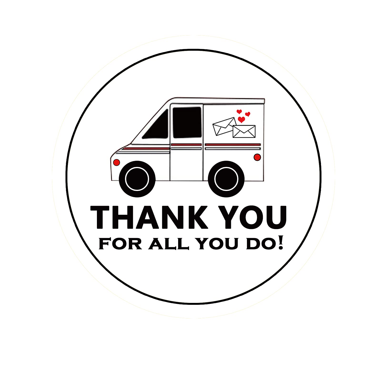 Top label Thank You Postal Worker Stickers,Postal Appreciation Themed Stickers for Package Sealing,2 Inch 500 Pcs