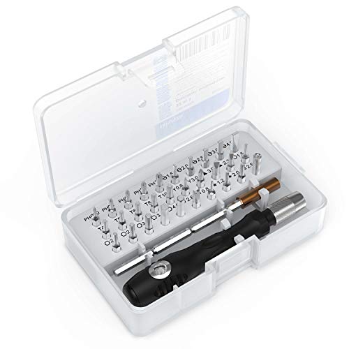 32 In 1 Small Screwdriver Set, Mini Magnetic Screwdriver Set – Contains 30 Bits Precision Repair Tool Kit, Torx Screwdriver Tool Sets for Eyeglass, Watch, Phones, Laptop, Computers, Toys