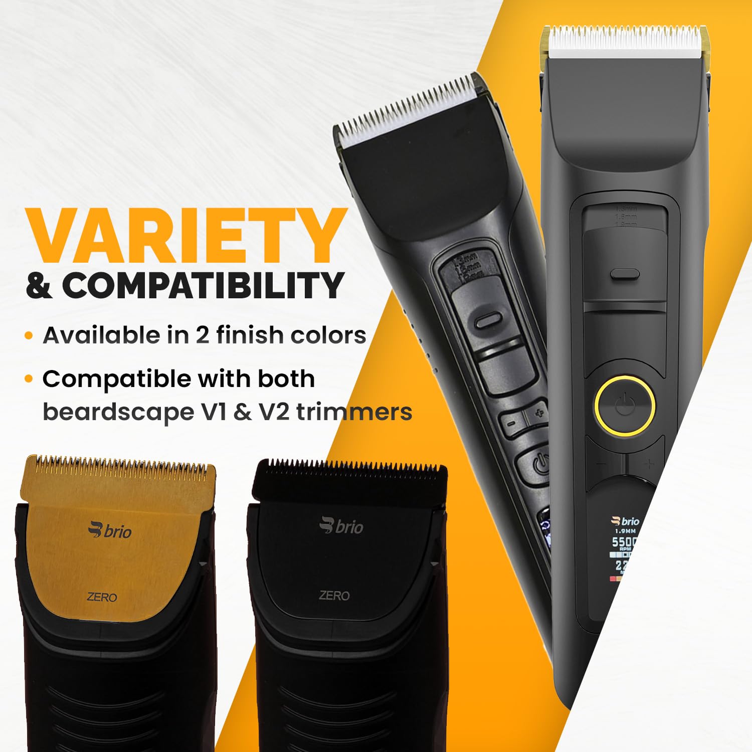 Brio Zero Blade Compatible Beardscape V2 & V1 Trimmers, Cuts Extremely Close at 0.2mm, Stainless Steel Blade Perfect for Super Close Cuts, Creating Tight Lines and Cleaning up Mustaches (Black)