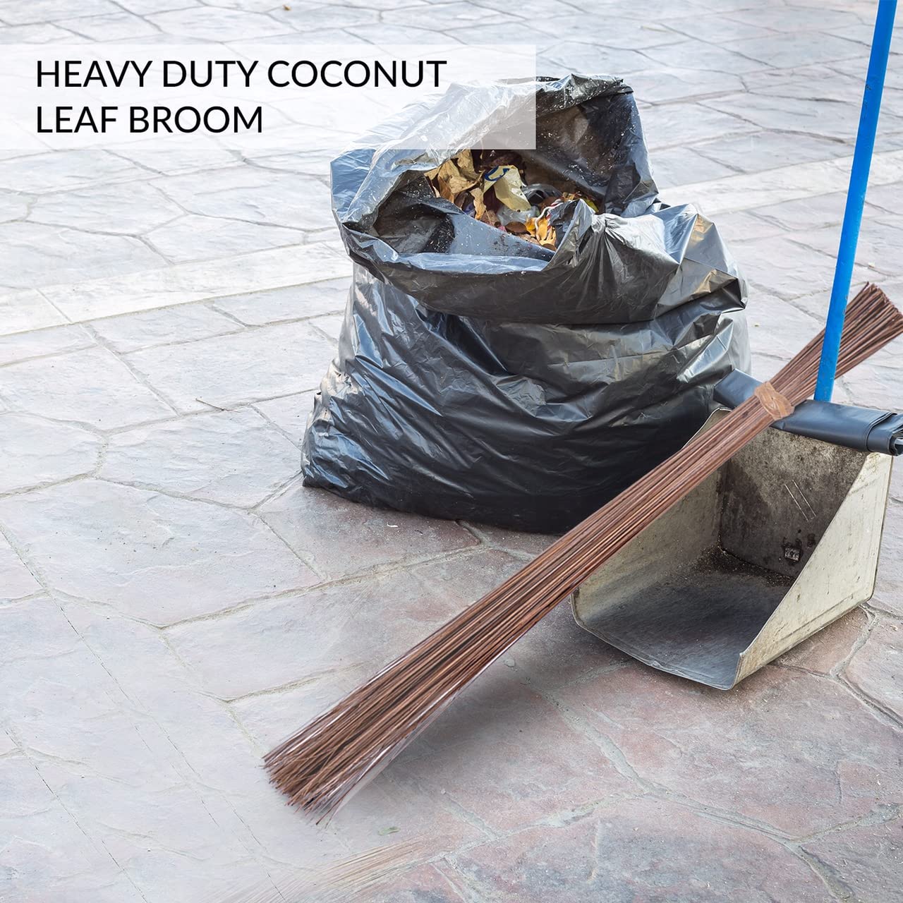 2 Unit of Authentic Multi-Surface Sturdy Outdoor Coconut Leaf Stick Broom