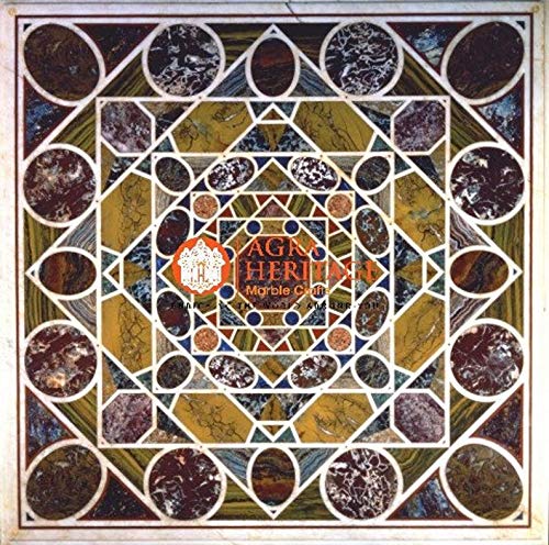 46" White Marble Conference Dining Table Top Pietradura Inlay Decor