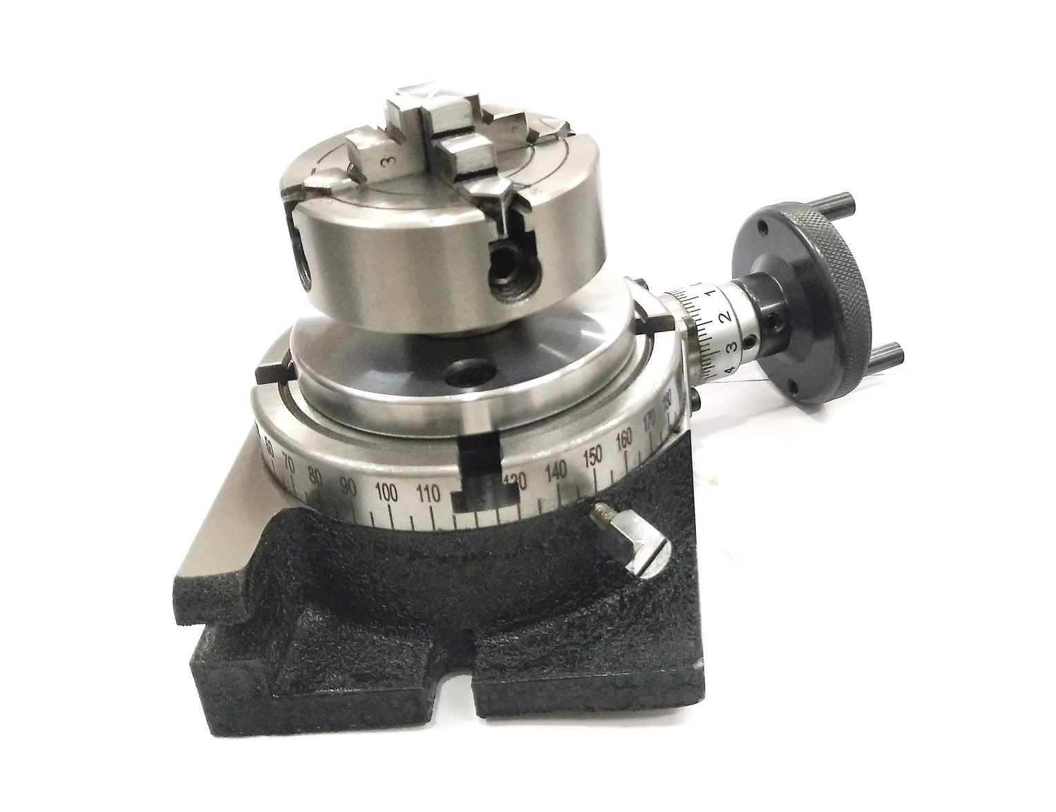 4" Inches (100mm) 4 slots regular Rotary Table +70 mm 4 Jaw Independent Chuck+ Back Plate+ Fixings