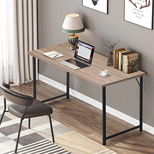 47 inch Computer Desk Home Office Desk Writing Study Table Modern Simple Style PC Desk with Metal Frame Gaming Desk Workstation for Small Space,Nature