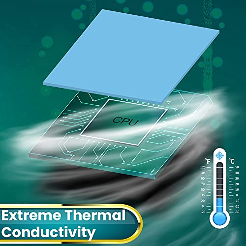 Nab Cooling Thermal Pad 15 W/mK, 90x50 Heat Resistance, Non-Conductive, High-Temperature Resistance, Silicone Thermal Pads for Laptop, Heatsink, GPU, CPU, LED & PS4 (90x50x1.5)