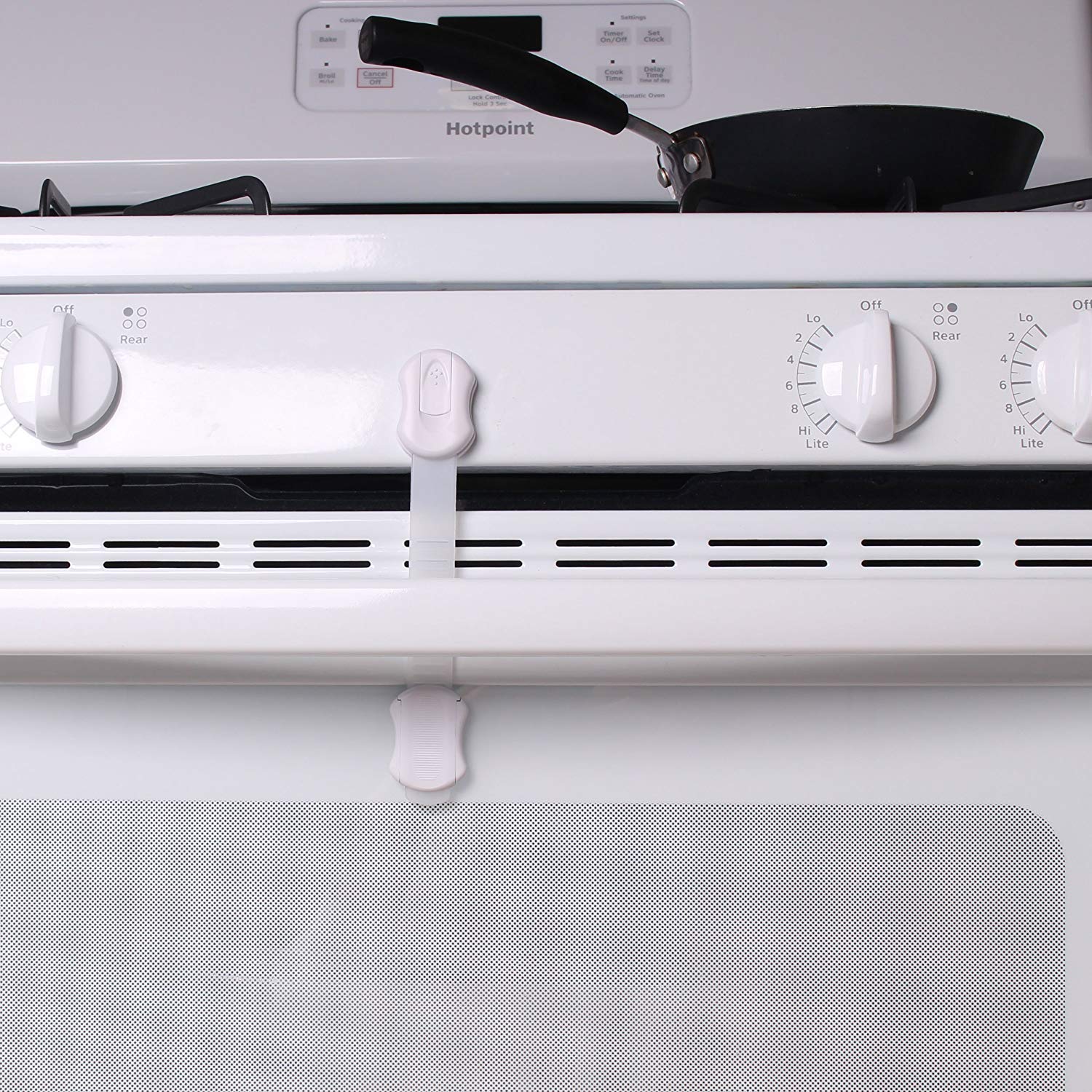 Baby Ziz Adjustable Strap Child Safety Refrigerator Lock, Cabinet Locks | 6 Pack with 2 EXTRA 3M Adhesive | White