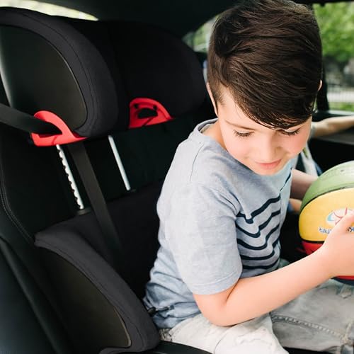 Clek Oobr High Back Booster Seat with Adjustable Headrest, Reclining Design, Latch System, and Retardant-Free Fabric, Snowberry
