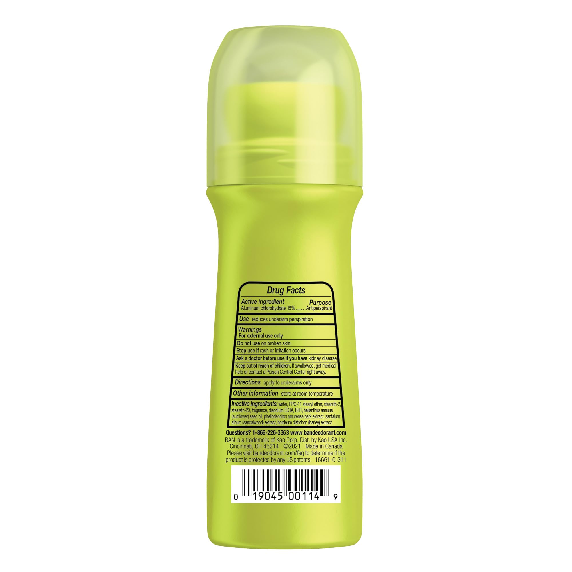Ban Invisible Roll-on Antiperspirant Deodorant for Women and Men, 24-Hour Underarm Odor & Sweat Protection, Regular, 3.5 Oz, Pack of 2