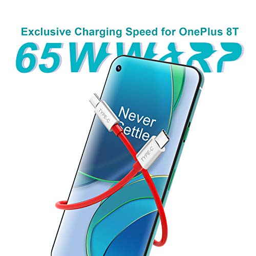 VELOGK Warp Charge 65 Charging Cable [10V/6.5A] Exclusive for OnePlus 9 Pro/9R/9/8T Cable Replacement, 65W USB C to USB C Warp Charger Adapter Cord(6.6ft/2M)