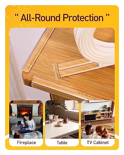 Baby Proofing, Edge Protector Strip Clear Corner Protectors Baby, Baby Proof Corners and Edges, 6.6ft(2M) Silicone Soft Corner Guards with 1MM Pre-Taped Strong Adhesive