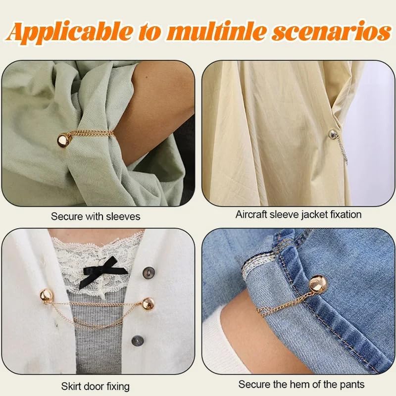 4 Pieces Multi-Purpose Magnetic Garment Clips, Most Magnetic Button Clips, Multi-Purpose Magnetic Garment Clips, Multi-Purpose Colourful Pinless Brooches for Shirts, Cardigans, Pants (Mix)