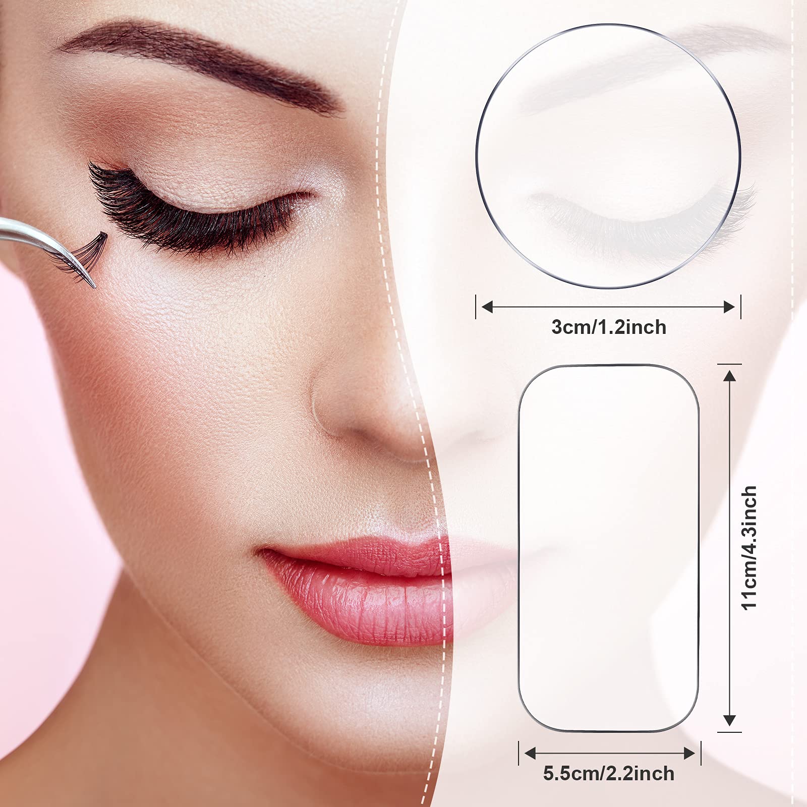 Maitys 6 Pieces Eyelash Extension Pad Silicone Pads for Lashes Reusable Adhesive Silicone False Eyelash Extension Holder Pads for Loose Lash Grafting Gasket Pallet(Clear)