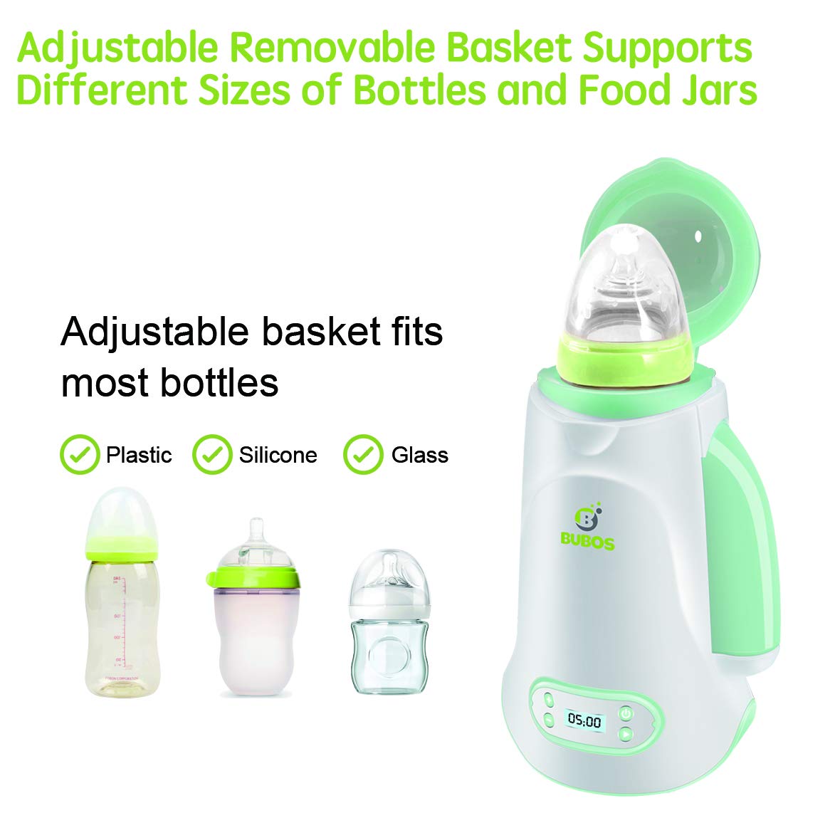 Bubos Baby Bottle Warmer Fast Heating with Prefilled Water Reservoir, Smart Mermory Program, LED Display and Auto Shut-Off, Plug in